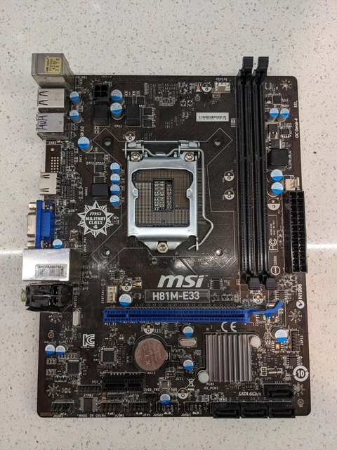 MSI H81M-E33 MILITARY Class 4 LGA 1150 Intel Micro ATX mATX DDR3 ...