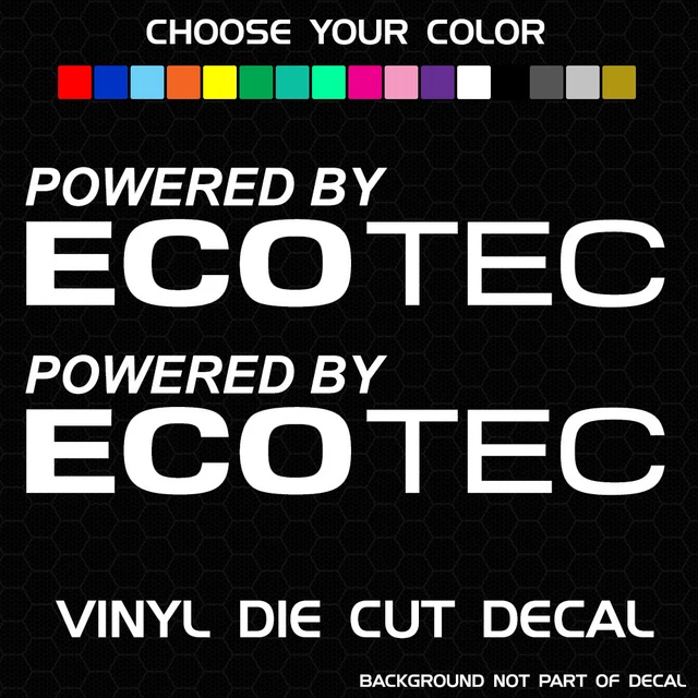 TWO (2) GM Chevy Powered By ECOTEC Decals for Doors or Windows ...