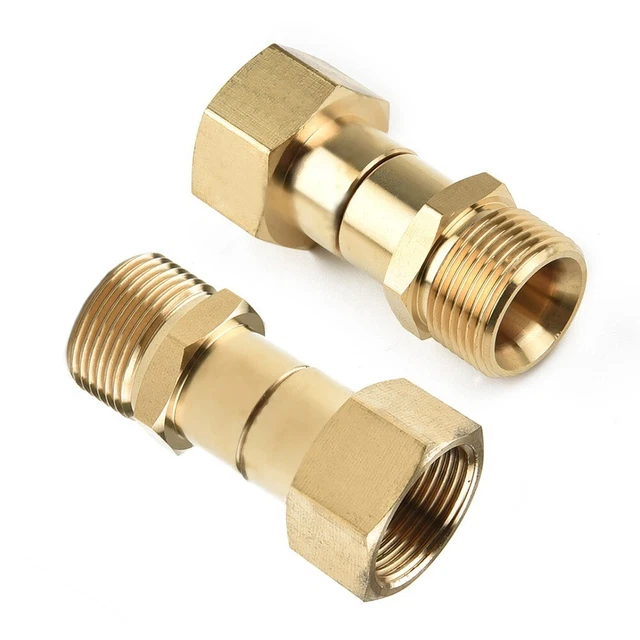 M22/14MM/BRASS PRESSURE WASHER Swivel Joint Connector Hose Adapter ...