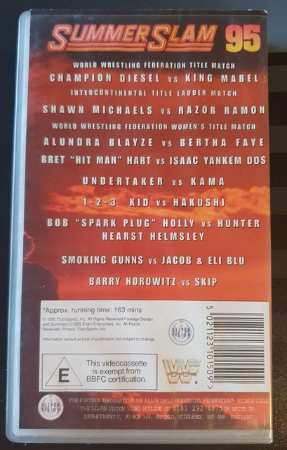 WWF SUMMERSLAM 1995 VHS Wrestling Video PAL WWE WCW ECW TNA AEW NWO £14 ...