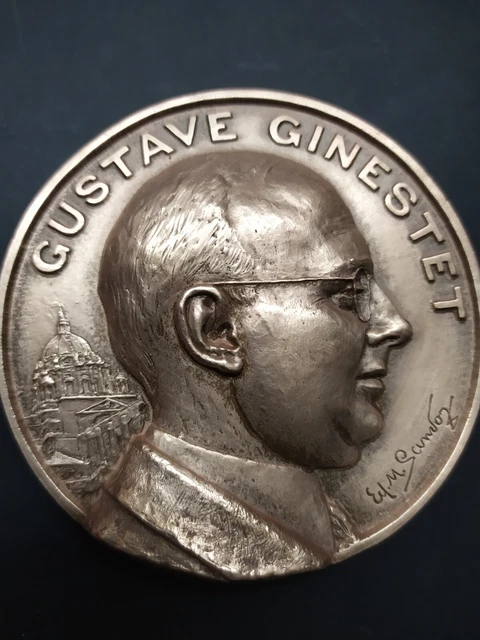 MÉDAILLE BRONZE SIGNÉ Edward Marcel Sandoz " Gustave Ginestet" EUR 170 ...