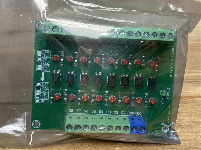 OPTICAL ISOLATION MODULE 12V To 3V 8 Channel Optocoupler PLC Converter ...
