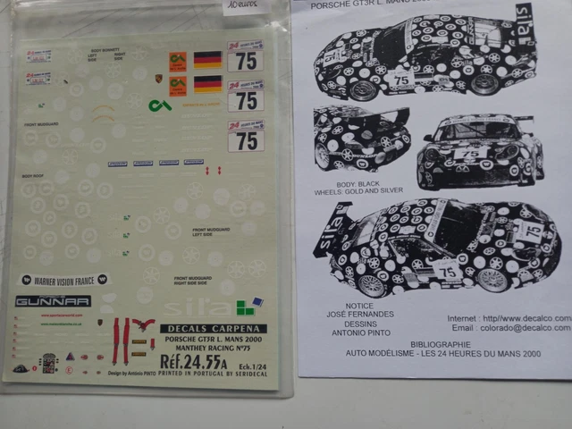 DÉCALS 1/24 PORSCHE GT3R LM 2000 Manthey Racing EUR 15,00 - PicClick FR