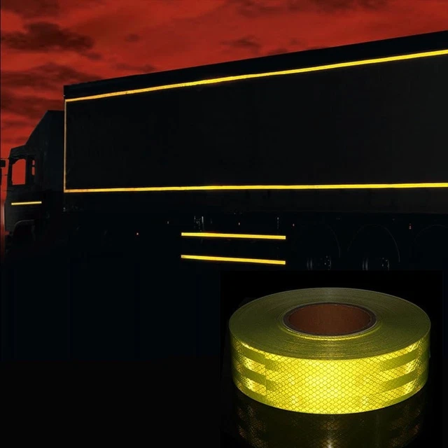 FOR WARNING MARKINGS Alert Lorry Cars Yellow Reflex Tape Contour 5m £31 ...