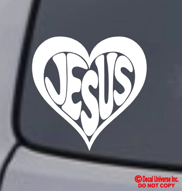 GOD BLESS HEART Vinyl Decal Sticker Car Window Wall Bumper Love Jesus ...