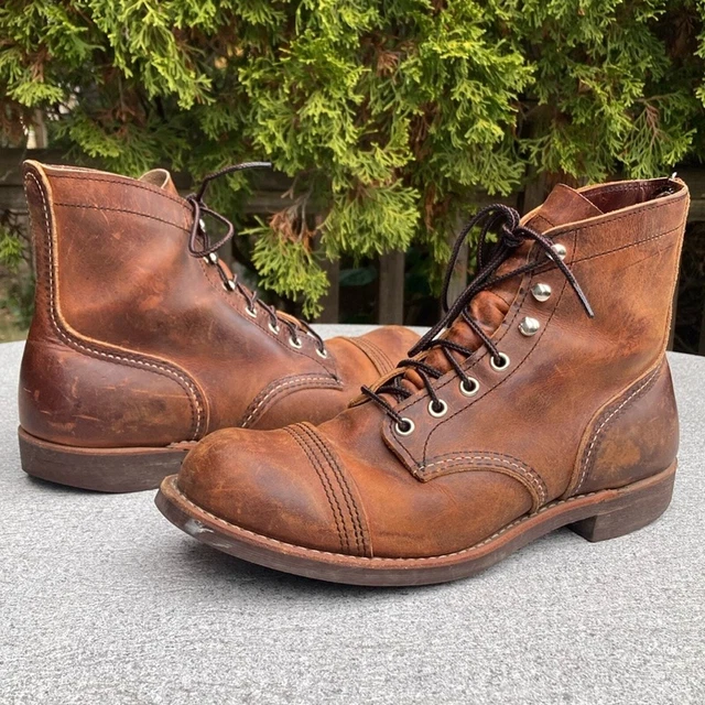 RED WING IRON Ranger 8085 Heritage Brown Leather Lace Up Boots Size 8 ...