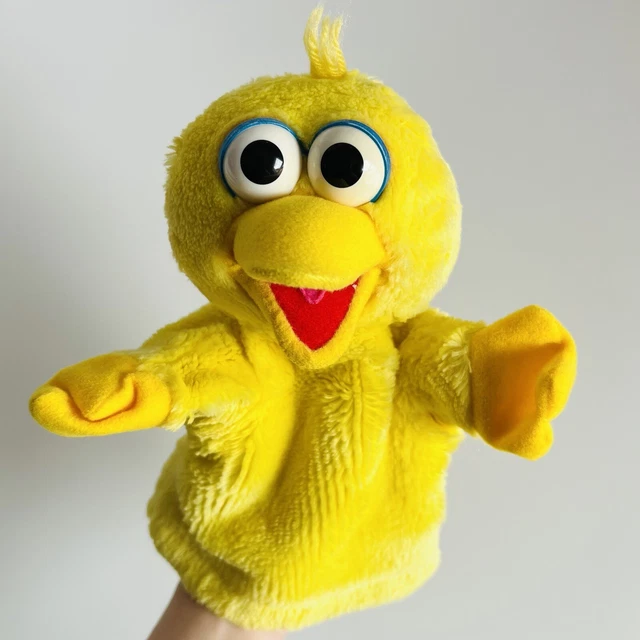 VINTAGE SESAME STREET Big Bird Hand Puppet Plush Teddy Tyco Jim Henson ...
