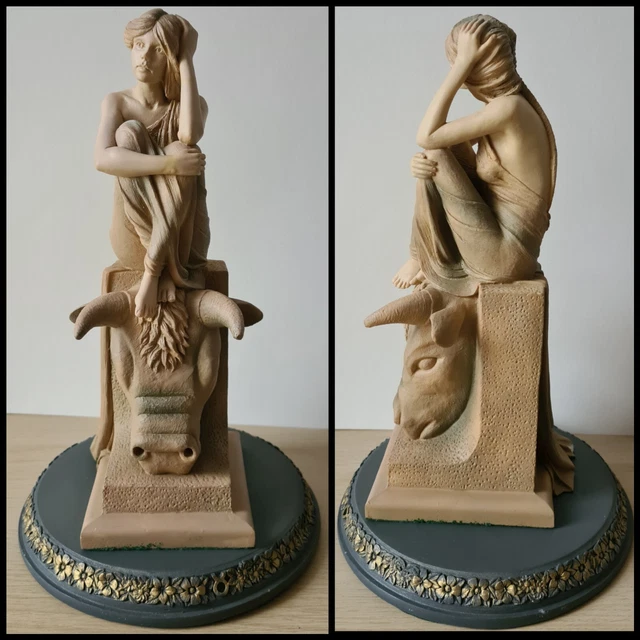 RARE CLARECRAFT SIGNS of The Zodiac TAURUS Figure Bull Statue + Stand ...