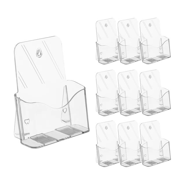 PRÉSENTOIR MURAL FLYERS A5 Support brochures Repose-flyers Lot 10 Set ...