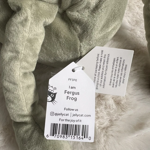 JELLYCAT FERGUS FROG FF3FE Brand NEW with Tag £50.64 - PicClick UK