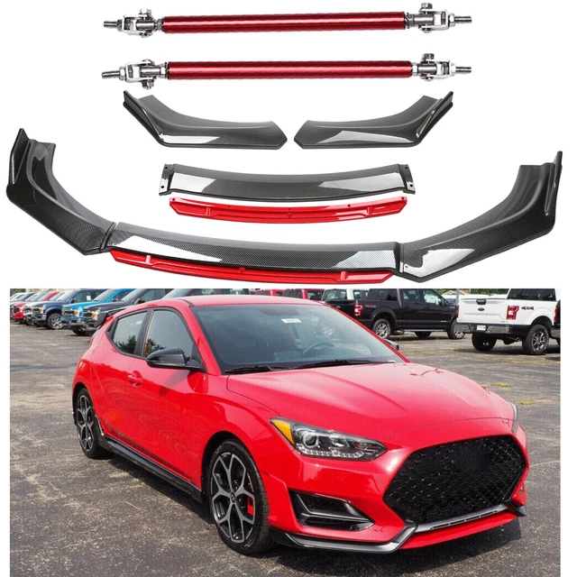 FRONT BUMPER SPLITTER Spoiler Body Kit Carbon Fiber Rods For Hyundai ...
