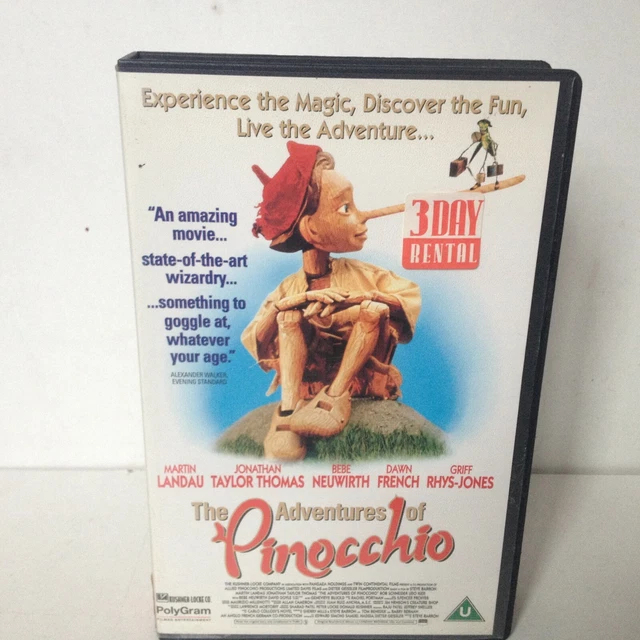 THE ADVENTURES OF PINOCCHIO VHS video cassette UK EX-RENTAL BIG-BOX JIM ...