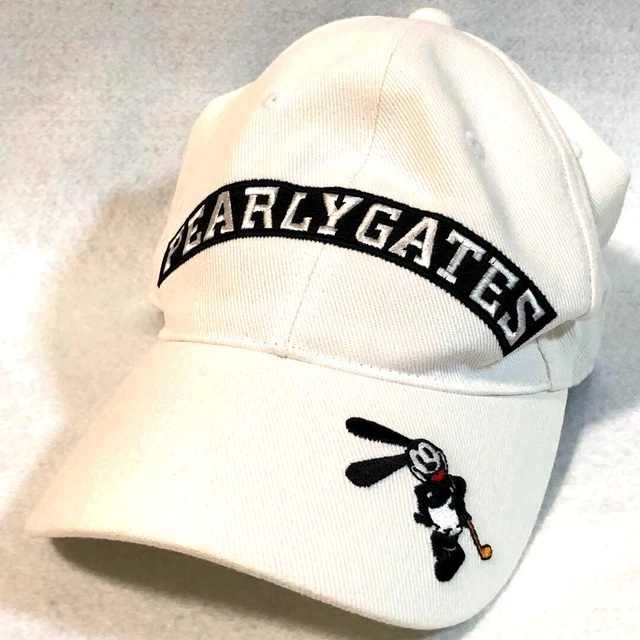 PEARLY GATES GOLF Cap Hat White Oswald The Lucky Rabbit Disney Free ...