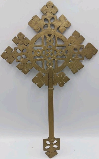 BRASS ETHIOPIAN COPTIC Processional Cross Early 20th Century (W45) £29. ...