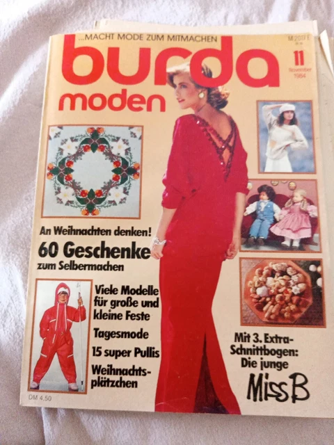 BURDA MODEN HEFT 11/1984 Mit Schnittmustern EUR 8,00 - PicClick DE