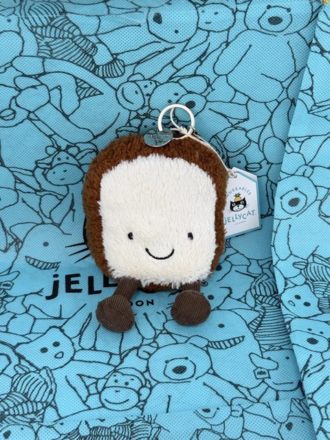 JELLYCAT AMUSEABLE TOAST Bag Charm keychain With Tags+Brand New Dust ...