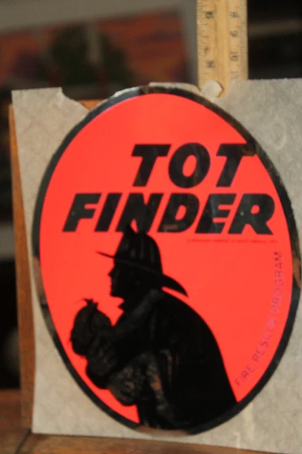 VINTAGE STICKER DECAL 1972 Tot Finder Fire Rescue Program $10.00 - PicClick