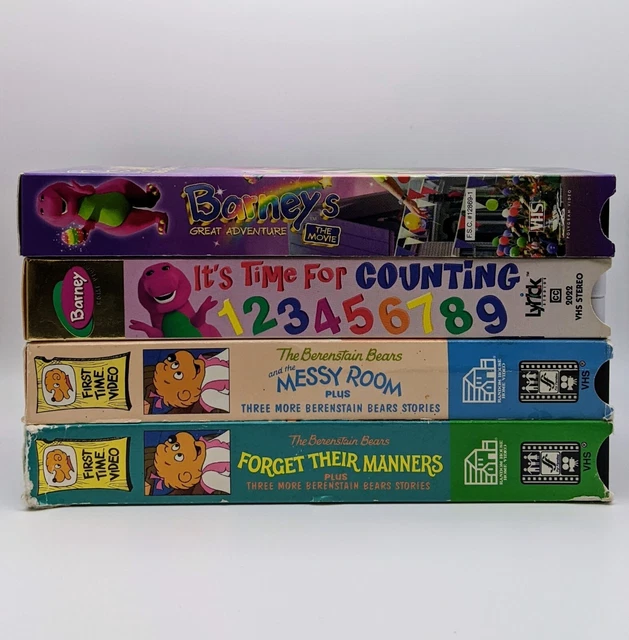 LOT OF 4 Kids Children's VHS Tapes Barney Movie & The Berenstain Bears ...