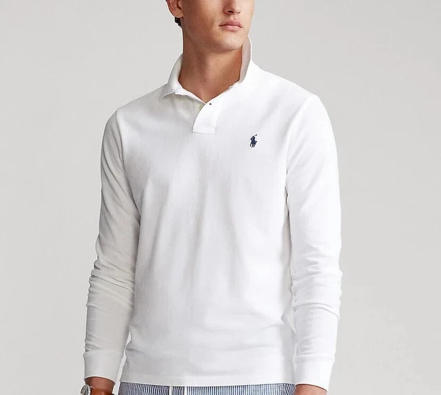 Mens Ralph Lauren Long Sleeve Custom Fit Polo Shirt £39 99 Picclick Uk