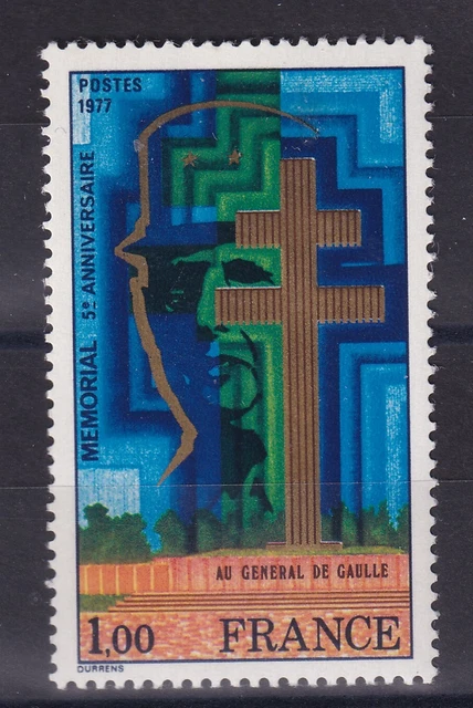 FRANCE ANNÉE 1977 5 eme Anniv Mémorial du Gle De Gaulle N° 1941* réf 11140 EUR 0,40 - PicClick FR