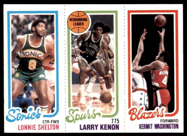 1980-81 FEUILLES TOPPS Kermit Washington/Larry Kenon/Lonnie. Portland ...