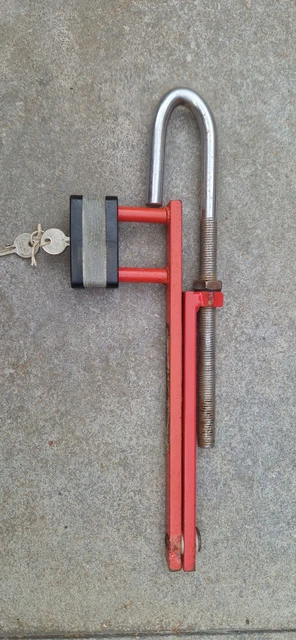 ABUS 42/70 VINTAGE Car Crook Lock Padlock Pedal Steering Wheel 2 Keys ...