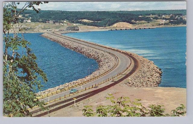 ROAD TO THE Isles Causeway, Strait Of Canso Nova Scotia, Vintage Chrome ...