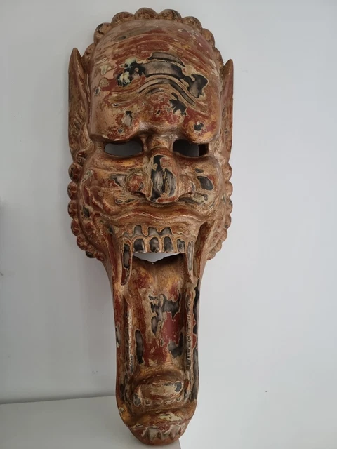 WOODEN MASK INDONESIA Asia. Animal Sculpture Mask Wood Asia Indonesia ...