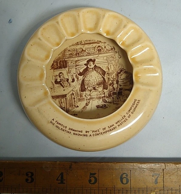 GUINNESS ASHTRAY. WILTSHAW & Robinson Sam Weller Ceramic 12cm Across £ ...