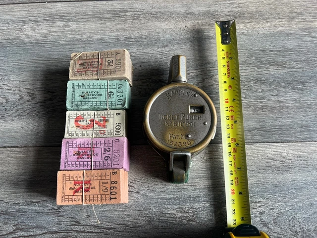 ANTIQUE RARE BARKERS Bus Coach Railway Conductor Ticket Machine Punch ...