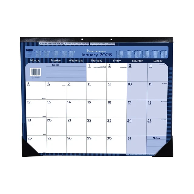 COLLINS COLPLAN 2026 12 Month Calendar Year A2 Monthly Desk Planner ...