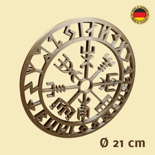 VEGVISIR WIKINGER KOMPASS Wegweiser Wanddeko Relief Skulptur keltisch ...