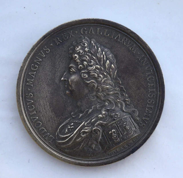 MEDAILLE EN BRONZE / LOUIS XIV LUDOVICUS MAGNUS REX signée MOLART F ...