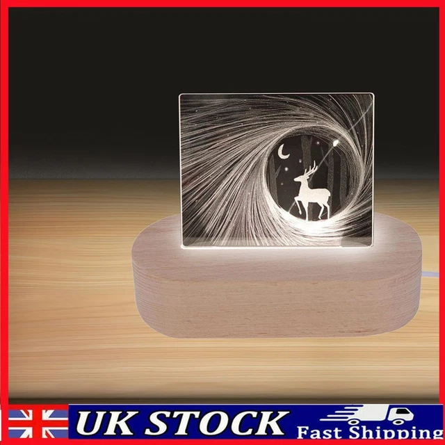 OVAL DISPLAY PEDESTAL - LED Lights Display Base with USB (White Light ...