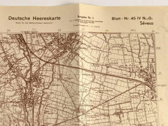&MAPPA ESERCITO TEDESCO 1944 "Seveso" Italia EUR 28,00 - PicClick IT