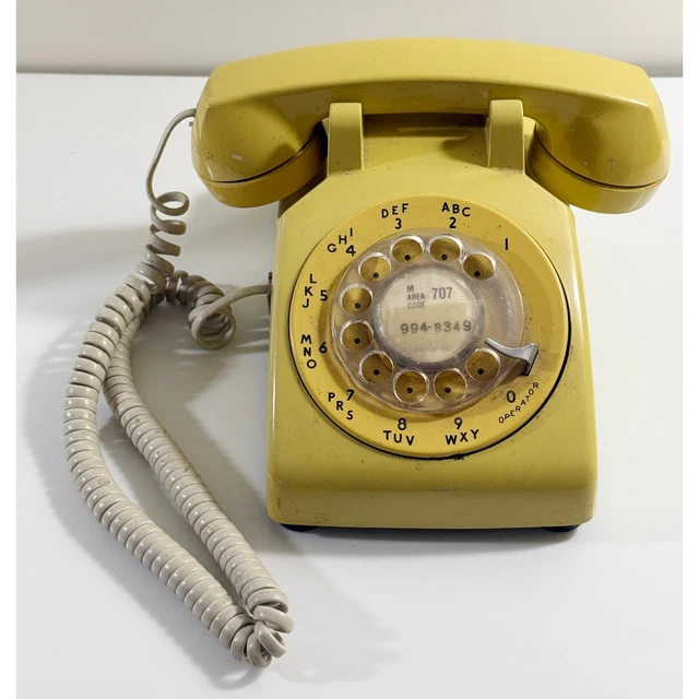 WESTERN ELECTRIC ROTARY Telephone Yellow Vintage 500DM Bell System £49. ...