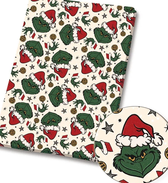 TISSU EN POLYCOTON Du Grinch De Noël De Dr Seuss Demi-Yard (18” X 55 ...