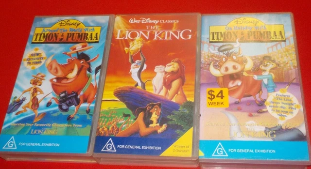 VHS DISNEY'S THE Lion King + Timon & Pumbaa x2 [Pal Aus copy]] great ...