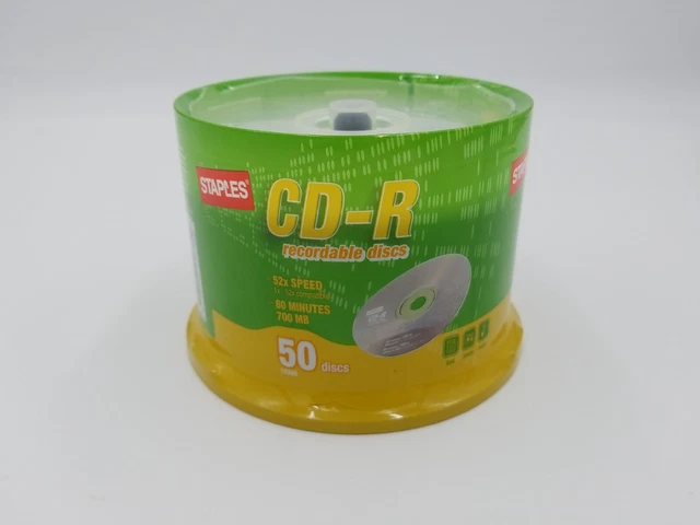 NEW 50 PACK CD-R Recordable Discs - 80 Min 700MB Capacity 52X Speed ...