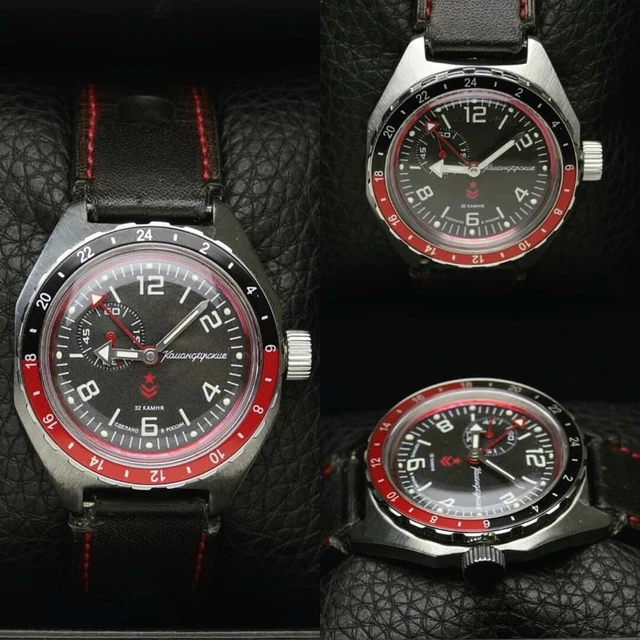 VOSTOK AMPHIBIA / Amphibian Komandirskie GMT Custom Mod. 470539 24hr ...