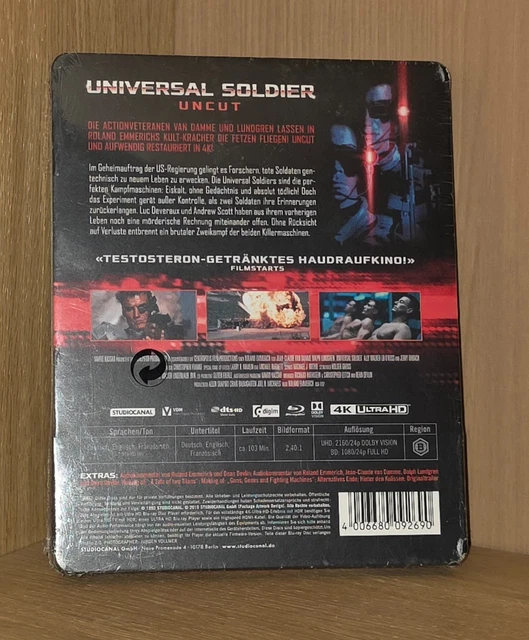 UNIVERSAL SOLDIER UNCUT Steelbook 4K Ultra HD Blu-Ray Deutsch NEU & OVP ...