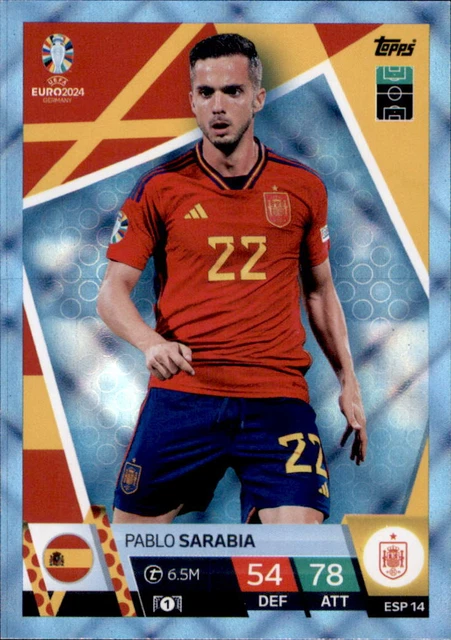 TOPPS EURO EM Germany 2024 Card ESP 14 - Pablo Sarabia - CRYSTAL EUR 4 ...