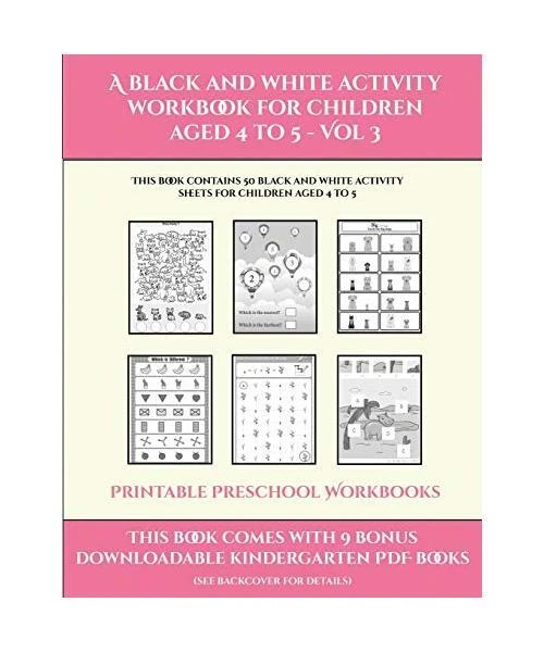 PRINTABLE PRESCHOOL WORKBOOKS (A black and white activity workbook for ...