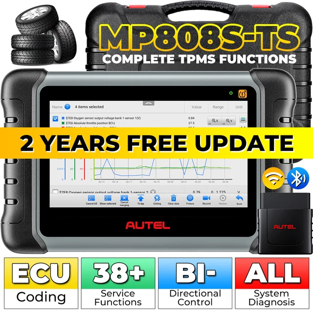 AUTEL MP808S-TS PRO dispositivo diagnostico professionale veicolo OBD2 ...