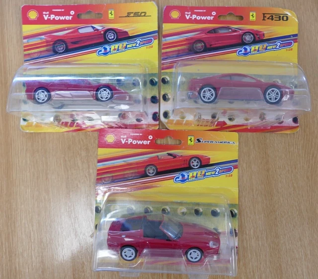 SHELL V-POWER RED Ferrari Toy Cars F50 F430 Superamerica 1:38 Scale £4. ...