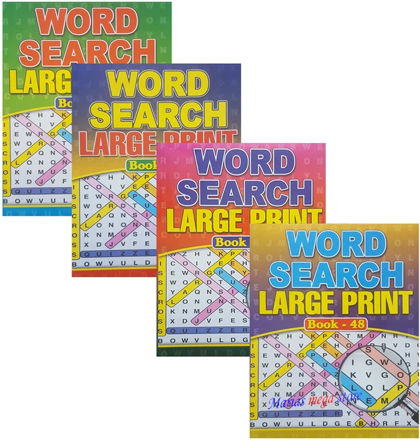 A4 MEGA LARGE Print Word Search Puzzle Book Books (64 - 256 PUZZLES) BK ...