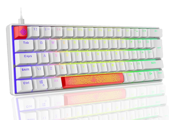 UK LAYOUT 60% Mechanical Gaming Keyboard Type C Wired RGB Backlit USB ...