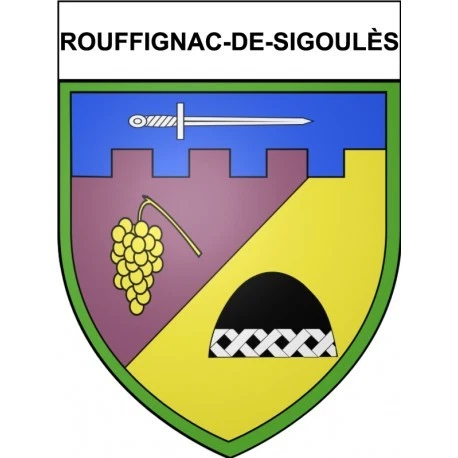 ROUFFIGNAC-DE-SIGOULÈS 24 VILLE Stickers blason autocollant adhésif ...
