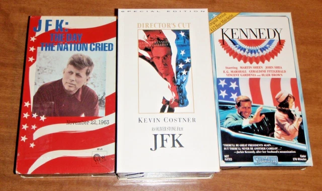 JFK VHS 1991 Cut Kevin Costner 2 Tape Set; Kennedy Mini series & a ...