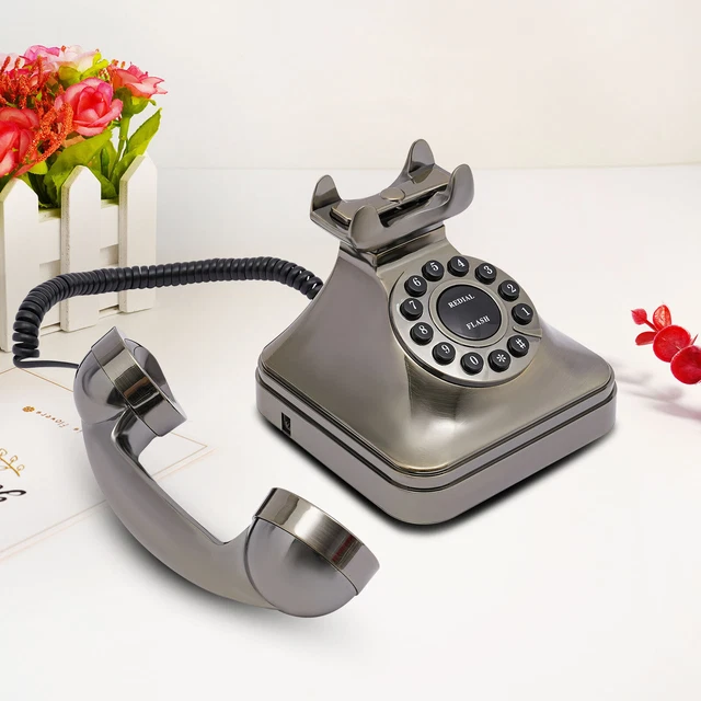 VINTAGE STYLE CORDED Phone Old Fashioned Landline Retro Telephone Home ...